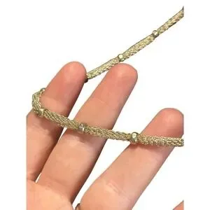 Jewelry | Woven Mesh Multi Strand Bead Accent Necklace Silver Tone ...